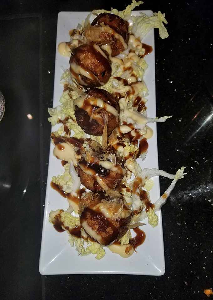 Golden-brown spheres of joy, takoyaki octopus balls will make you wonder why we don’t put everything delicious into ball form and fry it.