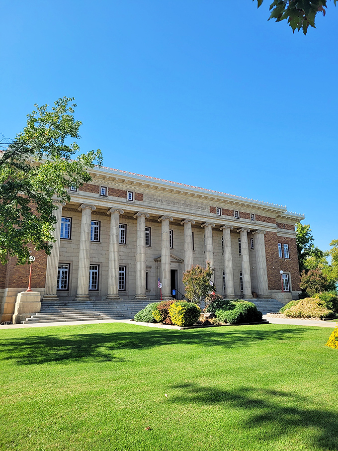 The Tehama County Superior Court building stands as a testament to when public architecture was meant to impress, not just house metal detectors.