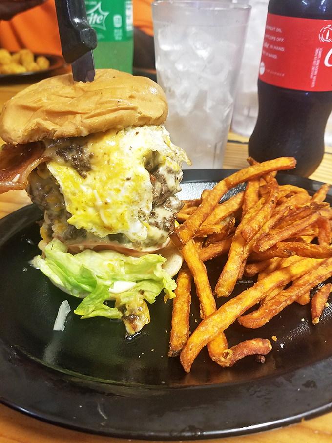 Meet the Full Monte burger&mdash;a towering achievement that makes you wonder if you should eat it or apply for a building permit first.