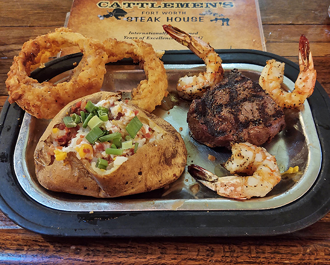 A steak and loaded potato that answers the eternal question: "What would your ideal last meal on Earth be?"