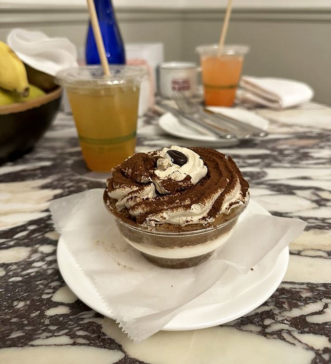 This tiramisu cup isn't just coffee-infused bliss; it's proof that sometimes the best things in life come in small, perfectly layered packages.