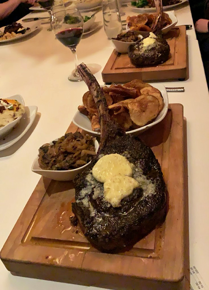 The tomahawk presentation brings dinner theater to your table &ndash; dramatic, impressive, and worth every moment of anticipation.