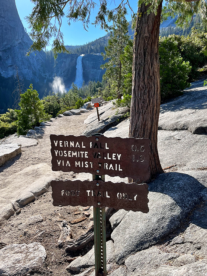 Trail signs that basically say "paradise this way" - though your legs might have different opinions about the journey.
