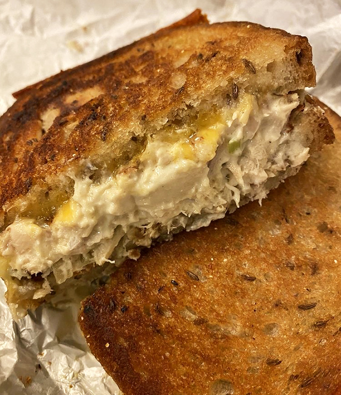 Whoever said tuna melts can't be exciting hasn't seen this beauty&mdash;golden-toasted bread embracing a filling that makes canned tuna weep with inadequacy.