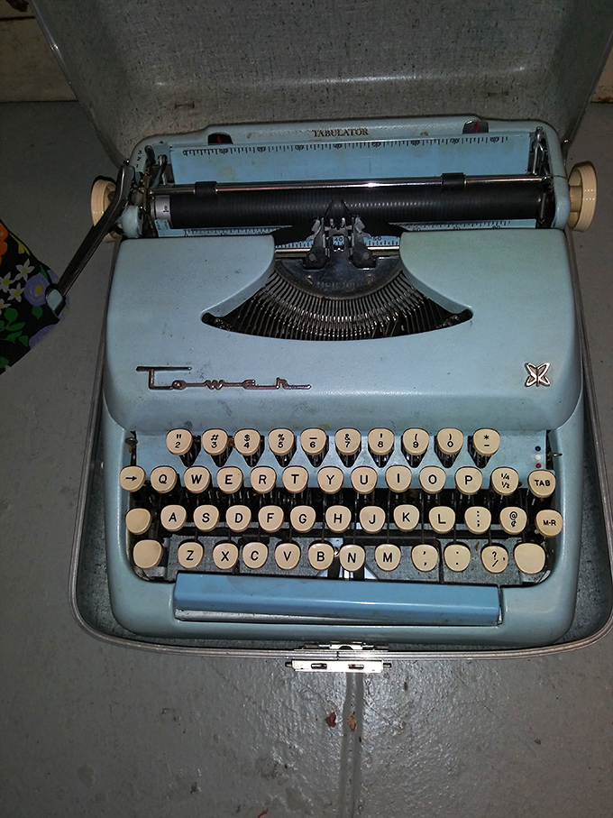 This Tower typewriter isn't just vintage technology&mdash;it's someone's unfinished novel, love letters never sent, and the satisfying click-clack of thoughts becoming permanent.