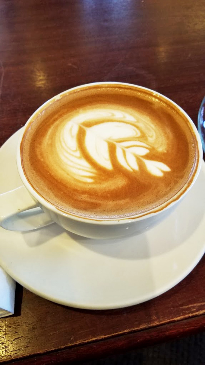 When your latte comes with leaf art this perfect, you almost feel guilty drinking it. Almost.