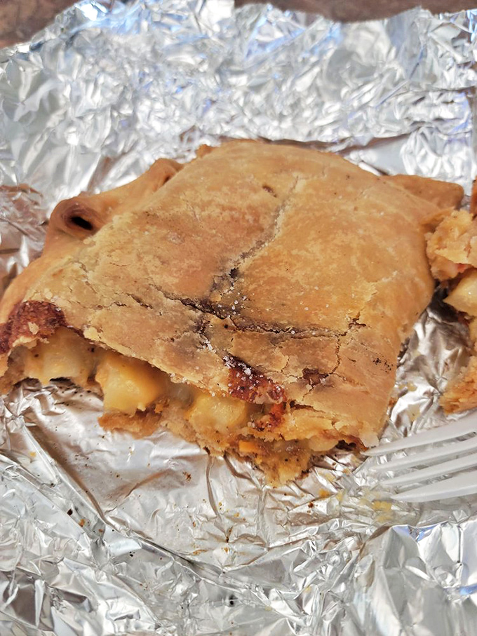 One bite reveals the treasure within&mdash;tender chunks of filling peeking through the flaky, golden crust of pasty perfection.