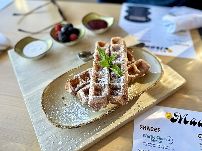 Waffle Churro Sticks: where breakfast meets dessert meets "I'm definitely ordering these every time I come here."