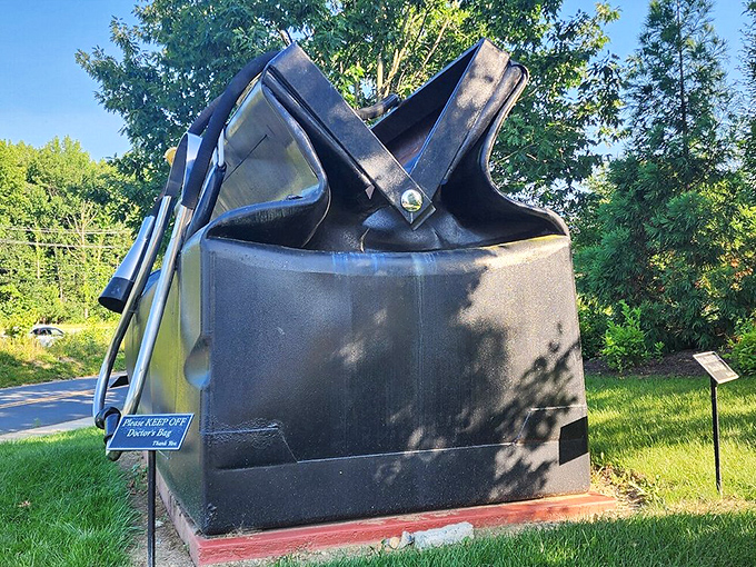 The sculpture maintains its sleek, black finish year-round &ndash; unlike my attempts to follow doctor's orders about diet and exercise.