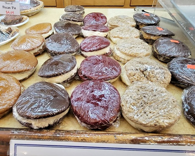Whoopie pies in chocolate and strawberry glory, proving Pennsylvania knows how to do dessert sandwich dreams properly.