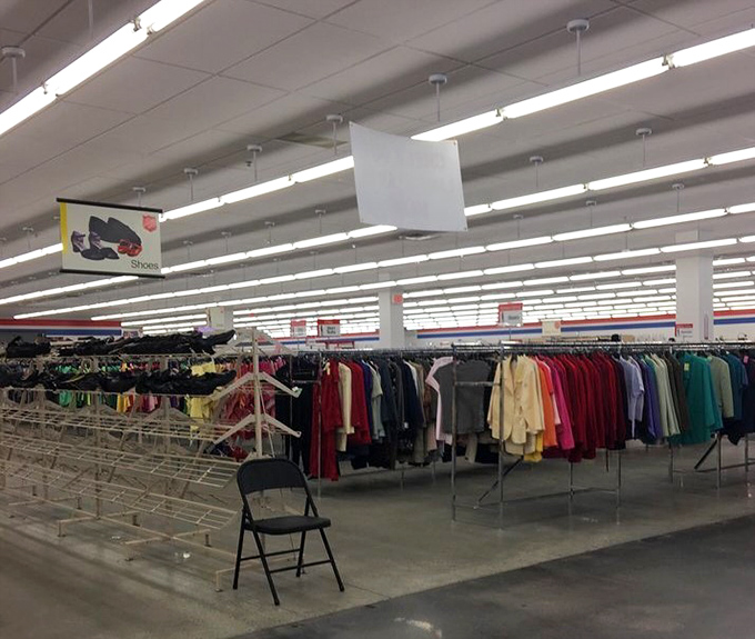 The clothing department stretches into infinity, a meticulously organized sea of potential outfit transformations waiting to be discovered.