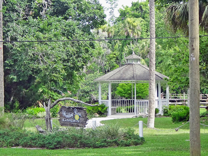 The Winding River Garden's gazebo looks like it's waiting for a small-town romance movie to break out &ndash; Nicholas Sparks, your set is ready.