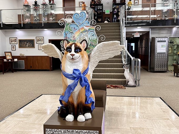 The museum's centerpiece &ndash; a majestic winged cat statue &ndash; stands guard like the feline version of those lions outside the New York Public Library.