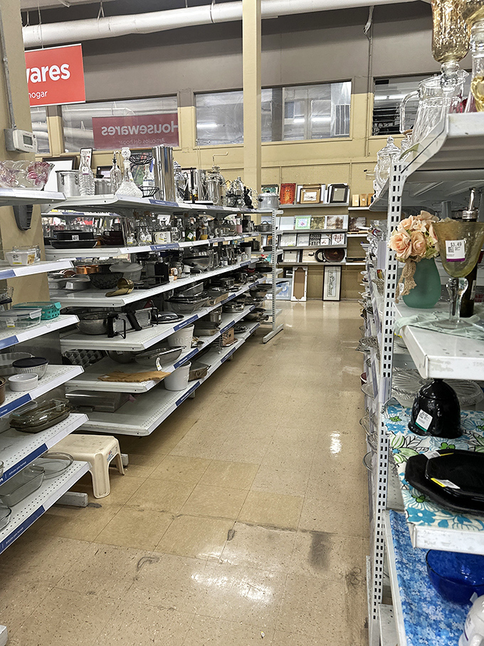 The housewares aisle&mdash;a museum of American dining history where Pyrex patterns tell stories of decades past and future dinner parties.