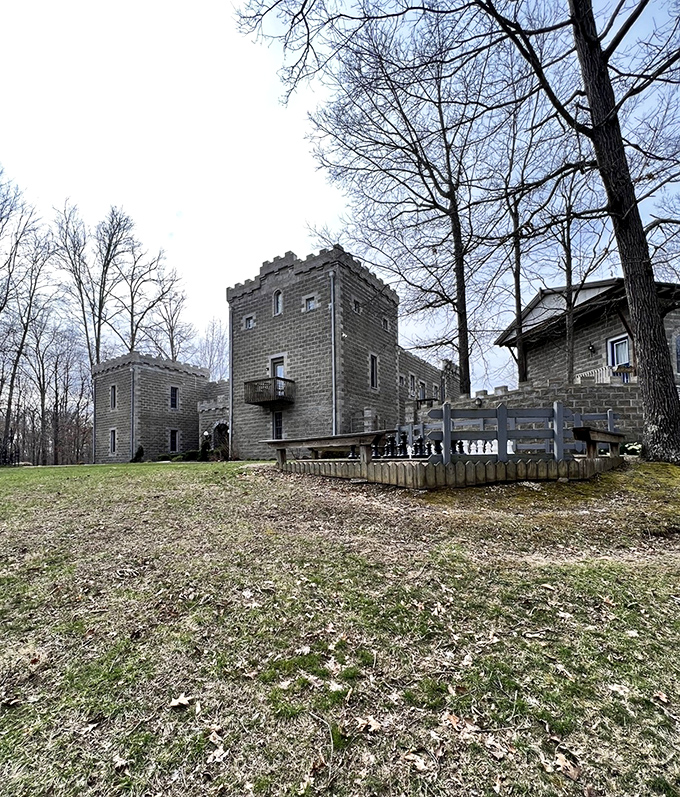 Ravenwood's towers and turrets stand sentinel among the trees, a stone fortress that seems to have time-traveled from centuries past to rural Ohio.