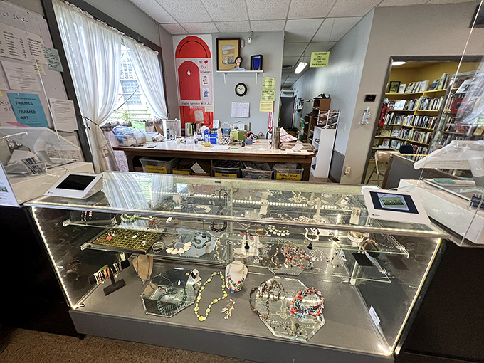 Behind the counter magic happens: treasures are priced, displayed, and matched with their next loving owner.
