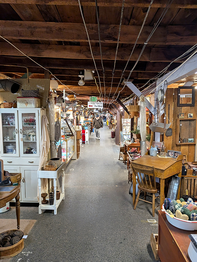 Antique alley stretches into infinity. Each booth is like stepping into someone else's carefully curated museum of memories and forgotten craftsmanship.