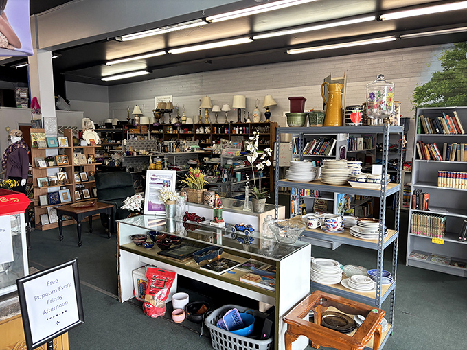 The housewares department: where your grandmother's china pattern and your mother's serving dishes have been waiting for you.