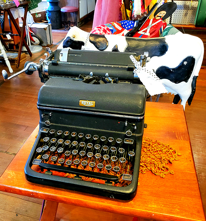 That Royal typewriter has probably written love letters, resignation notices, and maybe even the Great American Novel before emoji replaced eloquence.