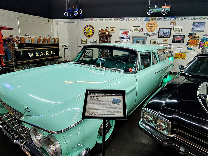 Mint-condition memories on wheels! This turquoise Plymouth Belvedere looks ready for a drive-in movie date straight out of "American Graffiti."
