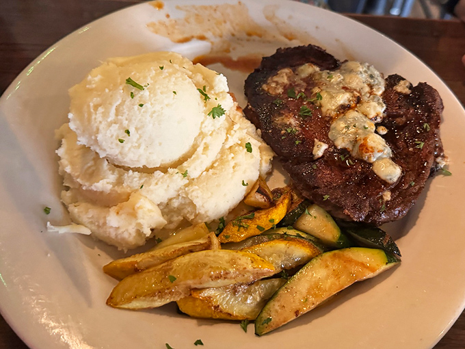 Not just bangers and mash, but a culinary love letter from Ireland&mdash;creamy potatoes, savory steak, and vegetables that didn't come from a freezer bag.