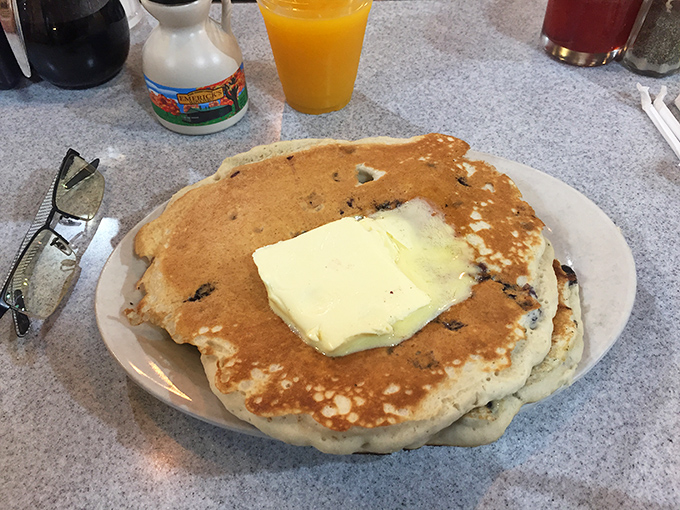Blueberry pancakes that could convert a waffle loyalist&mdash;fluffy, golden discs topped with a generous slab of butter melting into every nook.