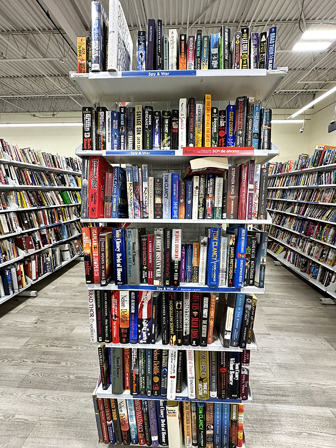 The spy thriller section alone could keep you occupied through winter, with enough international intrigue to rival a CIA briefing room.