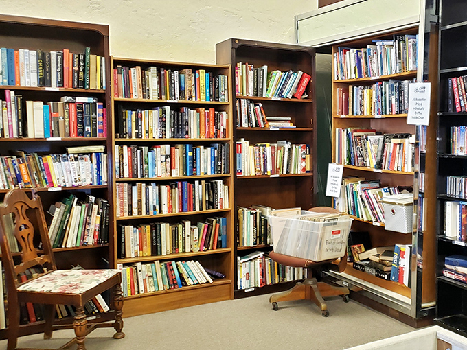 Bibliophiles, beware! You'll need willpower to leave this literary corner without adopting at least one paperback orphan or hardcover classic.