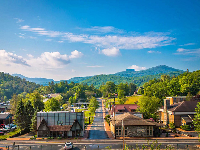 Banner Elk's main street offers that perfect small-town vista where the mountains serve as nature's backdrop to human-scale architecture.