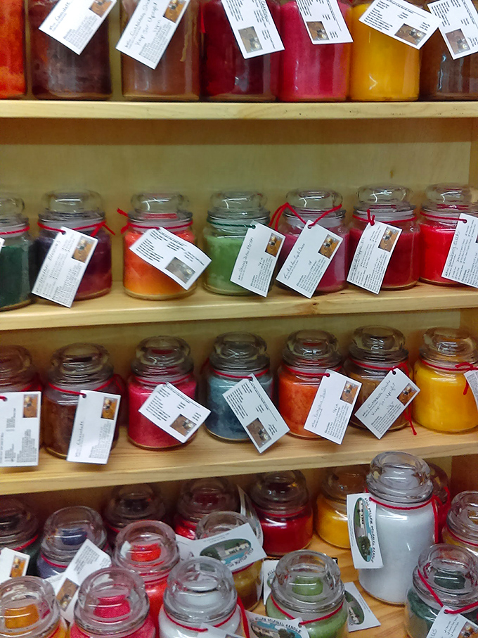 A rainbow of scented possibilities lines these shelves. Like a fragrant time machine, each candle promises to transport you somewhere wonderful.