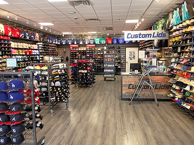 Hat heaven! A sports fan's paradise where team loyalty meets fashion statement, all at prices that won't require a professional athlete's salary.