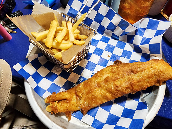 This golden-battered fish with crispy fries isn't just comfort food&mdash;it's a masterclass in the art of the perfect crunch-to-flake ratio.