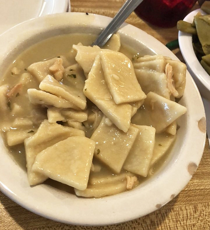 These chicken and dumplings don't float—they swagger in broth so rich it could apply for its own tax bracket.