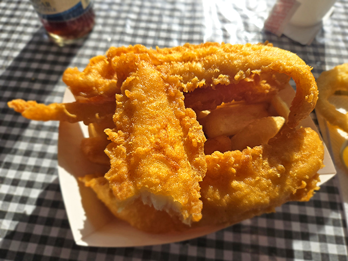 The chicken tender – proof that Tugboat doesn't just excel at seafood. That golden-brown coating is what fast food chains wish they could achieve.