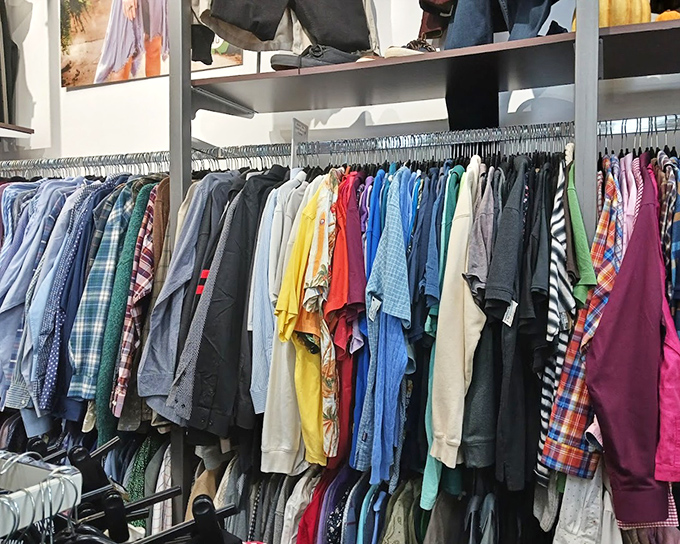 A rainbow of button-downs and casual wear that proves secondhand doesn't mean second-best in the style department.