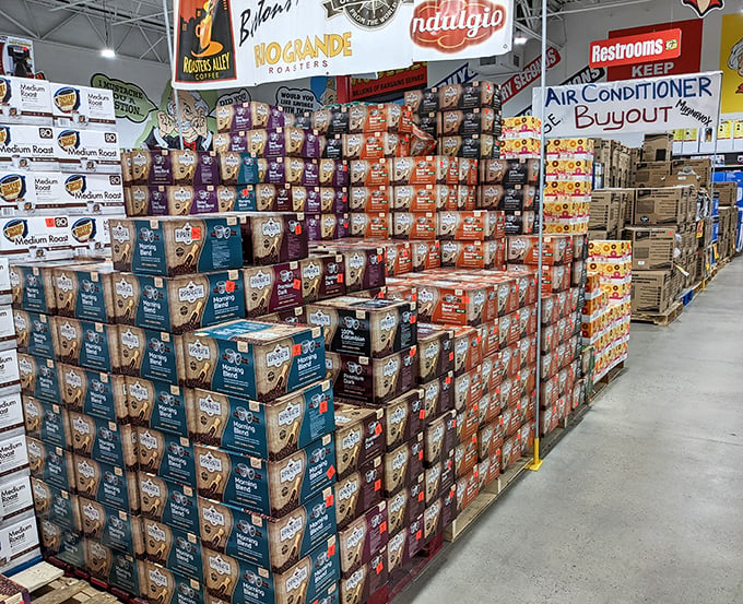 Coffee paradise for caffeine enthusiasts &ndash; stacks of familiar brands and exotic roasts create a caffeinated treasure hunt that would make Juan Valdez proud.