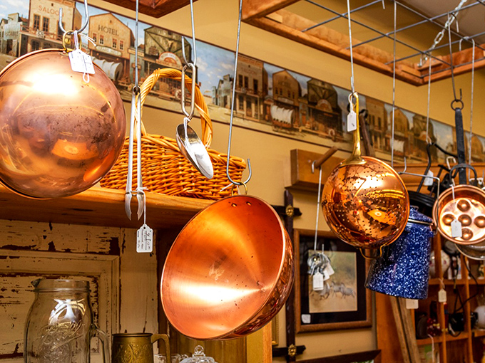 Copper pots hanging overhead like culinary chandeliers, ready to make your kitchen jealous of itself.