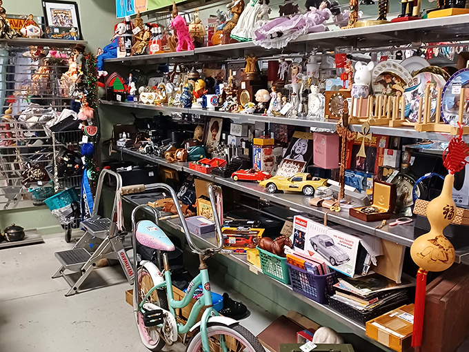 This isn't just a shelf of knickknacks—it's a museum of American living rooms from 1965 to yesterday. Spot any familiar faces?