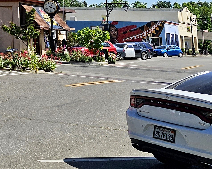 Downtown Upper Lake's clock and storefronts create that rare atmosphere where "running errands" feels like a pleasure rather than a chore.