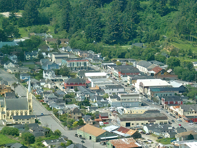 From above, Ferndale reveals itself as a perfect little town nestled between emerald hills and redwood forests&mdash;like a Victorian village in a snow globe, minus the snow.