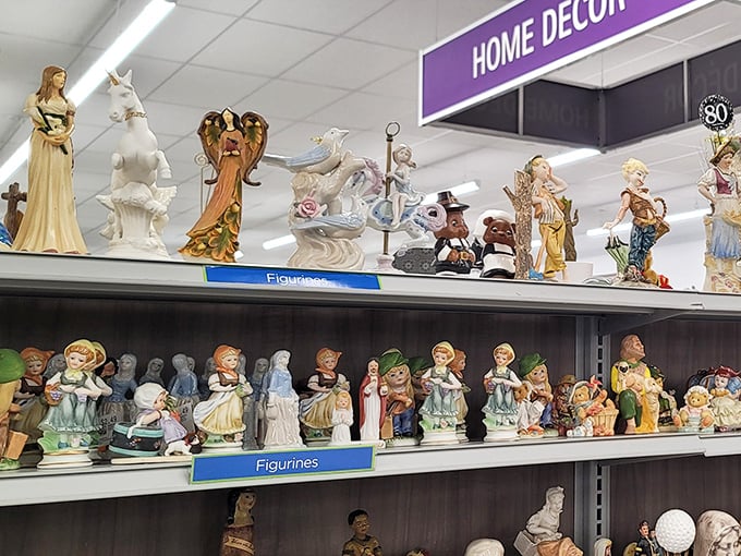 The figurine section: where someone else's "what was I thinking?" becomes your mantelpiece conversation starter. Porcelain personalities await adoption!