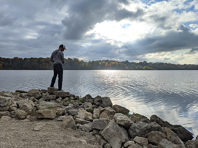 The patient angler knows: at Kiser Lake, the fishing stories you bring home might actually be true.