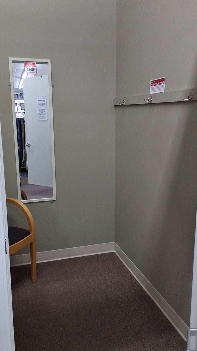 Your own private fashion laboratory, complete with mirror and hooks, where budget-friendly experiments happen without consequences or judgment.