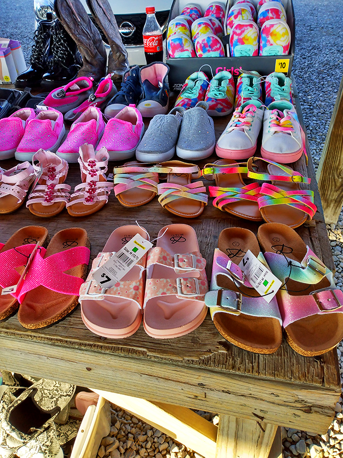 Footwear fantasyland! From sparkly sandals to tie-dye sneakers, this collection proves that Cinderella wasn't the only one whose life changed with the right shoes.