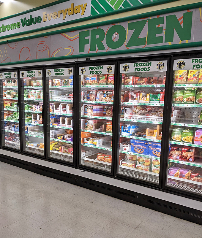 The frozen food section: proof that budget-conscious meal planning doesn't mean sacrificing variety or convenience.