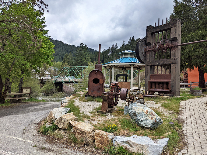 Gold Rush equipment stands as rusty sentinels of history, reminding visitors that before tech booms, there were pick-and-shovel dreams.
