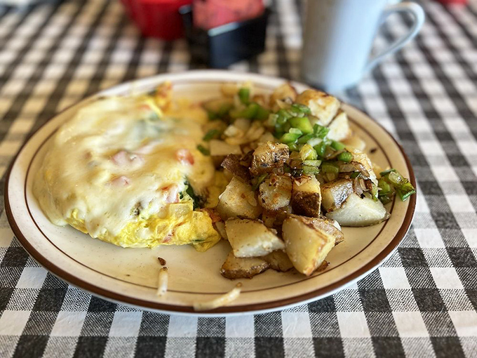 Golden-brown home fries that actually taste like potatoes, not cardboard &ndash; what a revolutionary concept in breakfast cuisine.