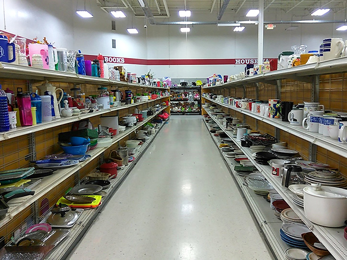 Housewares heaven! This aisle contains more potential dinner party conversation starters than an entire season of vintage sitcoms.