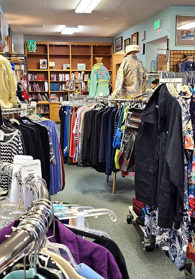 The clothing section: where fashion goes for its second act and shoppers become stylists with surprisingly small budgets.