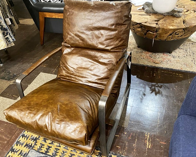This leather lounge chair whispers stories of executive decisions while offering you weekend comfort.